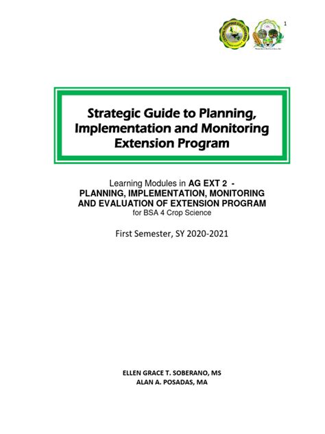Planning Implementation Monitoring And Evaluation Of Extension