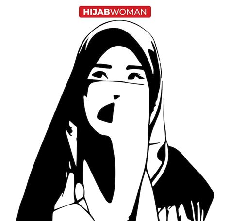 히자브 소녀 프리미엄 벡터