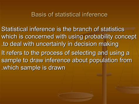 Basis Of Statistical Inference Ppt Physics Science