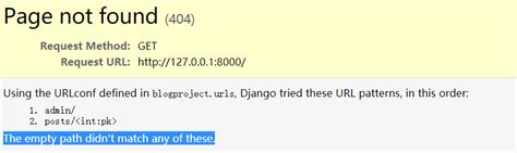 访问网站提示the empty path didn t match any of these ，求解决办法 python csdn问答