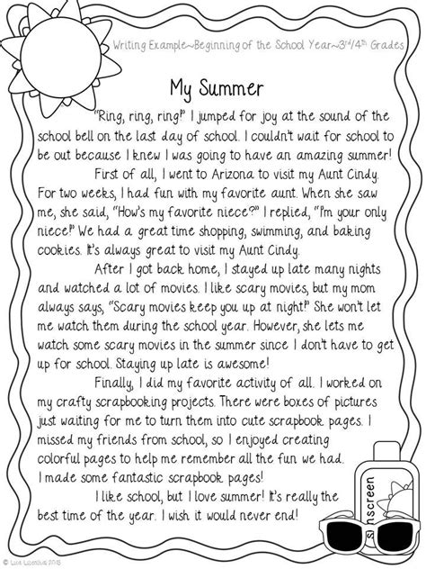Narrative Writing Samples 2nd Grade