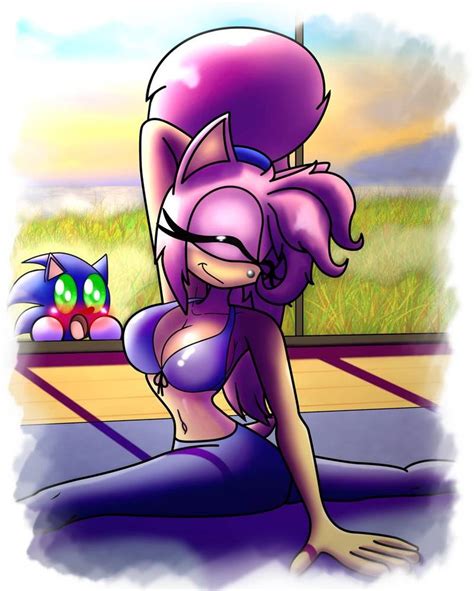 Morning Yoga By Nictrain123 On Deviantart Amy The Hedgehog Amy Rose Silver The Hedgehog