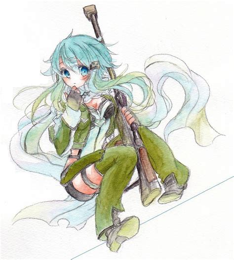 Sinon Sword Art Online Drawn By Fina Sa Rin Danbooru