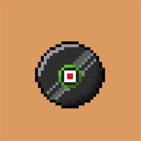 Disco Negro En Estilo Pixel Art Vector Premium