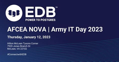 on january 12 team edb will be at afcea nova army it day 2023