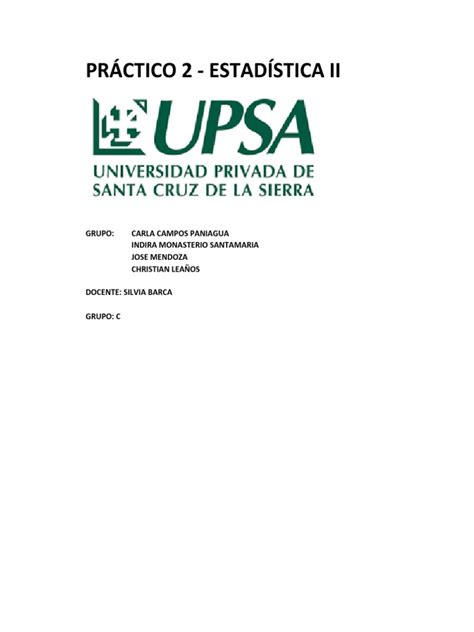 Practico 2 Estadistica Ii Pdf Error Estándar Desviación Estándar