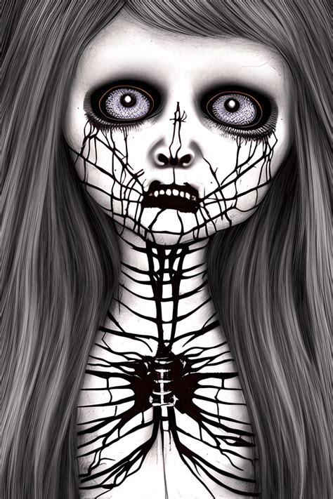 Halloween Creepy Doll Sitting Vector Creative Fabrica