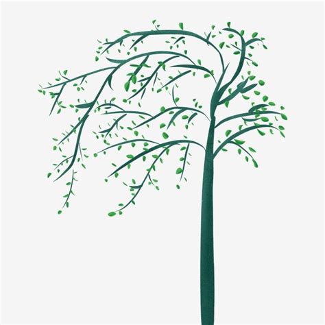 Cyan White Transparent Cyan Tree Decoration Pattern Cyan Small Tree