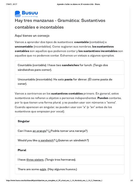 Sustantivos Contables E Incontables Ingles Pdf Sustantivo Lingüística
