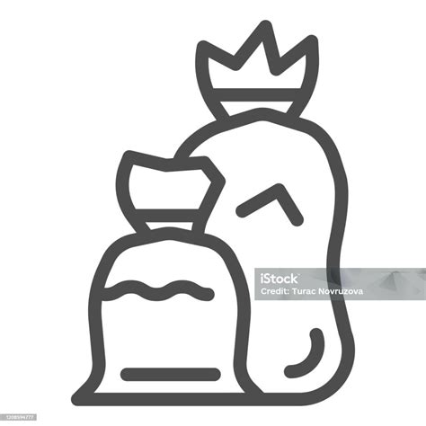 휴지통 패키지 라인 아이콘입니다 분리 쓰레기2봉지 플라스틱 제품 디자인 개념 흰색 배경에 윤곽 스타일 픽토그램 웹 및 응용