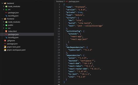 Монорепозиторий с pnpm и typescript для фронтенда на react и бэкенда на