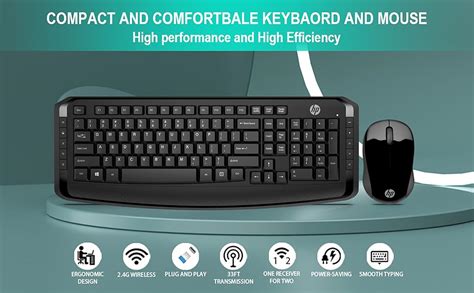 Amazon Com HP Wireless Keyboard And Mouse Combo 2 4 GHz Wireless Connection 12 Keyboard