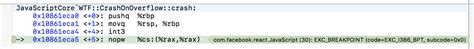 IOS Simulator JavaScriptCoreWTF CrashOnOverflow Crash Issue Facebook React
