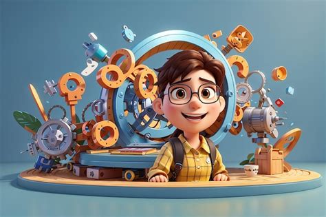 Premium Ai Image Seo Optimization 3d Render Cartoon Illustration