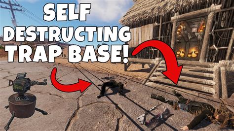 RUST SELF DESTRUCTING TRAP BASE SECRET AUTO TURRET YouTube