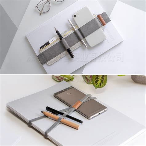 仿皮革多功能数据线整理器办公笔记本绑带桌面杂物笔夹 皮革笔套 阿里巴巴