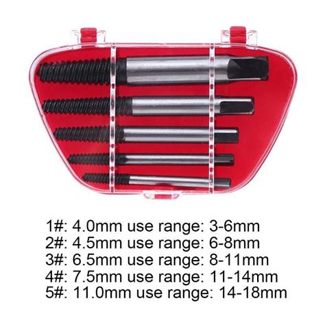 5pcsset Screw Extractor Set Damaged Screw Removal Grandado