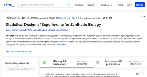 Statistical Design Of Experiments For Synthetic Biology
