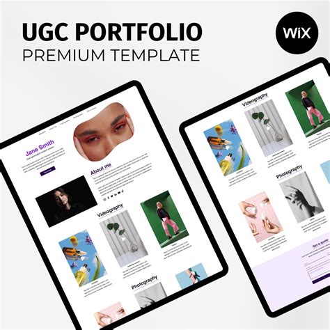 ugc portfolio template for wix wix website template to build a website