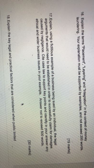 Solved 16 Explain The Terms Placement Layering And