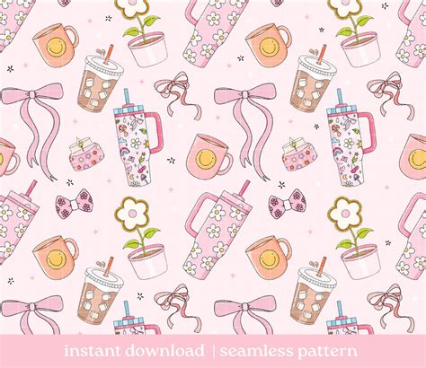 Girly Girl Seamless Pattern Soft Girl Pattern Digital Download Seamless Pattern Girly Girl