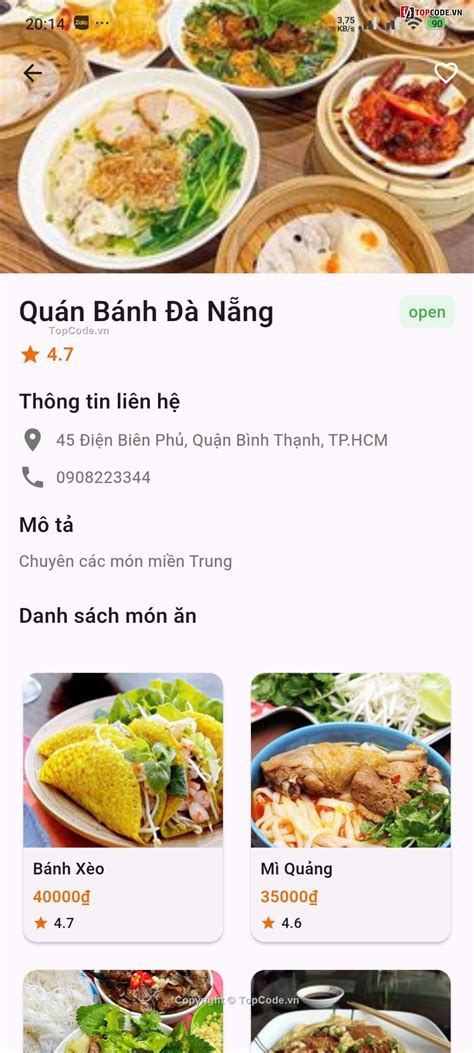 Flutter Firebase Mobile App đặt đồ ăn Nhanh Cơ Bản Food Delivery Basic Full Báo Cáo