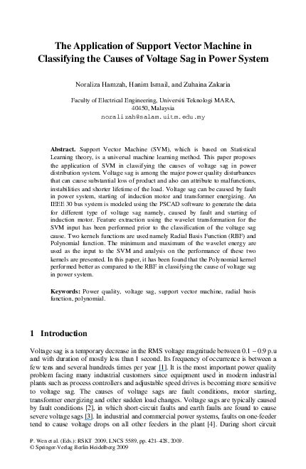 pdf the application of support vector machine in classifying the