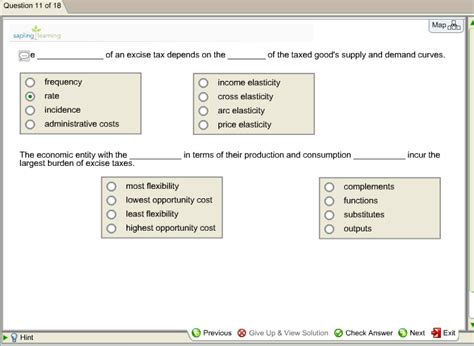 Solved Question Of Map Deb Pling Of An Excise Tax Chegg Com