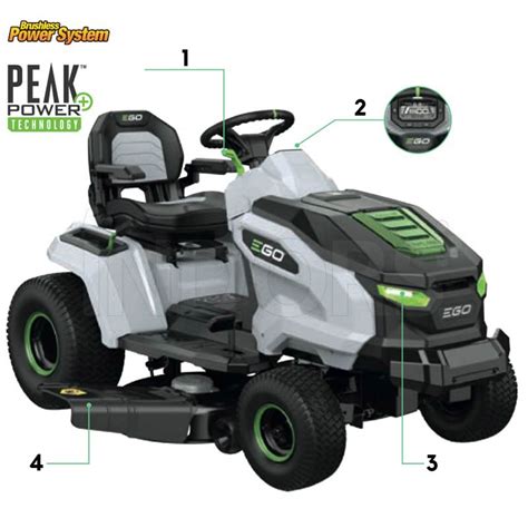 EGO TR 4200 E - Tracteur de pelouse à éjection latérale 56 V T6 107 cm