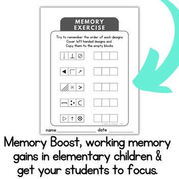 Visual Memory Exercise Worksheet Boosting Brain Power By Alessia Hooper