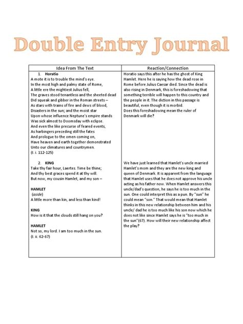Double Entry Journal Template