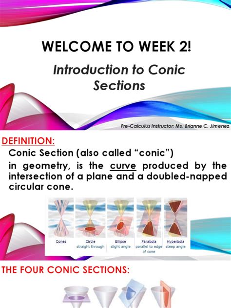 introduction and identifying conic section given the equation pdf