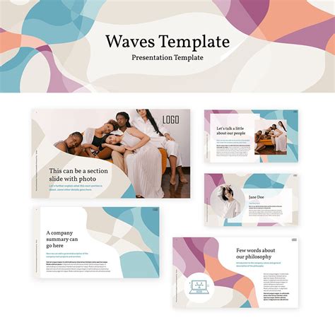 Waves Presentation Template Free Design Resources