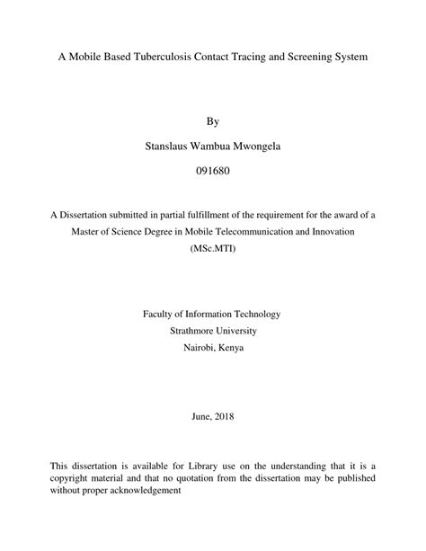 Pdf A Mobile Based Tuberculosis Contact Tracing And Screening System