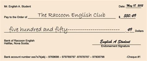 How To Write A Cheque This Is A Good Sample Lesson For Learning Teaching How To Write A