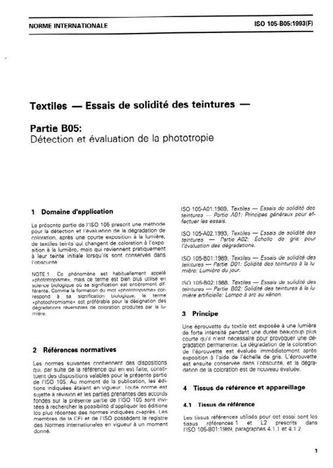 ISO 105 B05 1993 Textiles Tests For Colour Fastness Part B05 Detection And Assessment Of