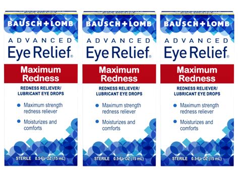Bausch Lomb Eye Relief Maximum Redness Eye Drops 05 Fl Oz