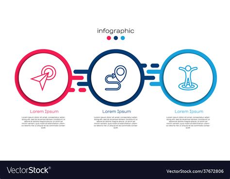 Set Line Infographic City Map Navigation Route Vector Image