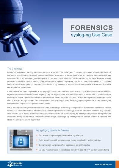 Syslog Ng Use Case Balabit It Security