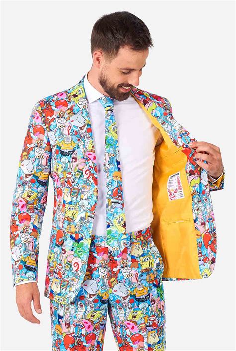 Spongebob Frenzy Spongebob Print Mens Suit Opposuits