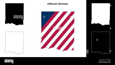 Jefferson County Kansas Outline Map Set Stock Vector Image And Art Alamy