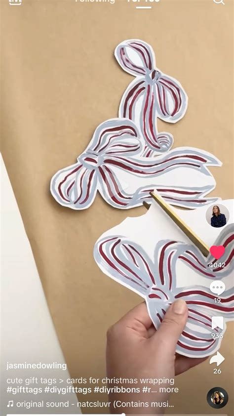 Bow Packaging T Tag Cards Christmas Wrapping T Tags