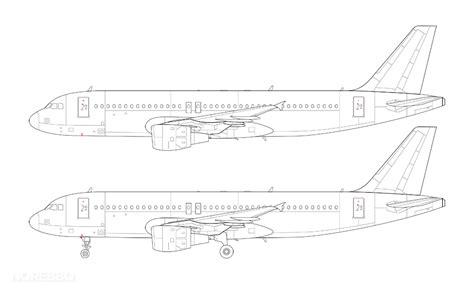 Airbus A320 Blank Illustration Templates Norebbo