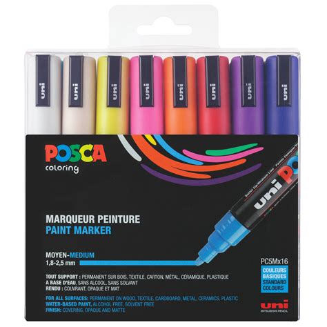 Posca Posca Pc 5m Set Of 16 Pen Store