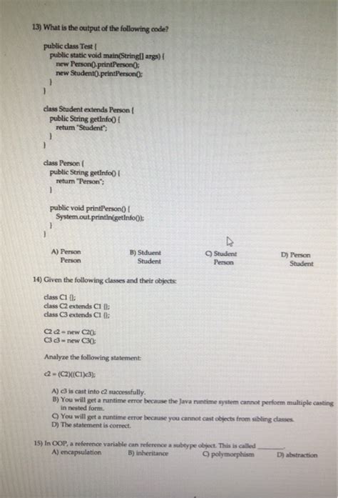 Solved 13 What Is The Output Of The Following Code Public