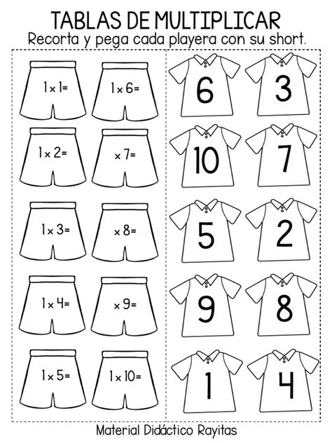 Tablas De Multiplicar Playeras Pdf