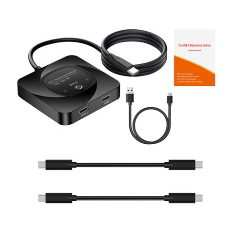 Bidirectional สวิตช์ Usb C 2คอมพิวเตอร์ Usb C สวิตช์ Kvm 8k รองรับ Hdr 10gbps สวิตช์ถ่ายโอน