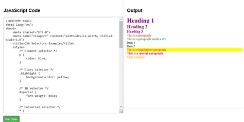 CSS Selectors - CSS Tutorial
