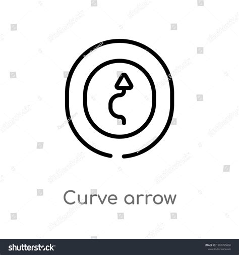 Outline Curve Arrow Vector Icon Isolated Stock Vector Royalty Free 1382995868 Shutterstock