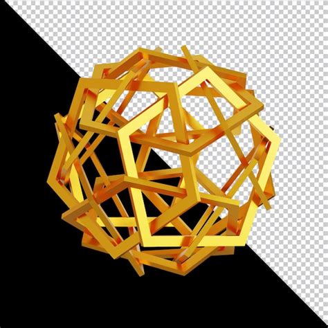 Premium Psd Golden Geometric Shapes In Abstract 3d Composition